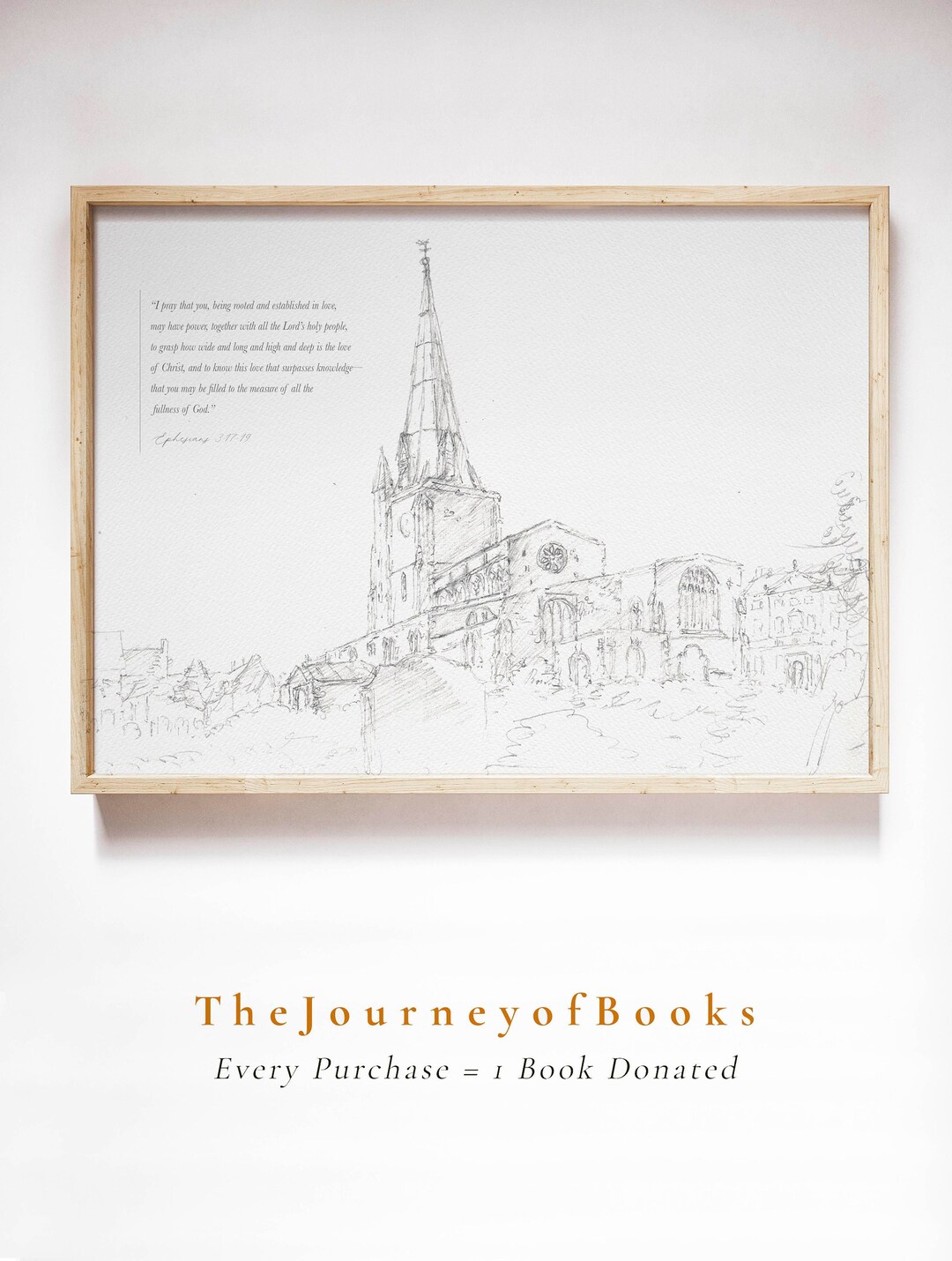 Christian Bible Verse Art Vintage Sketch Drawing of a Church - Etsy