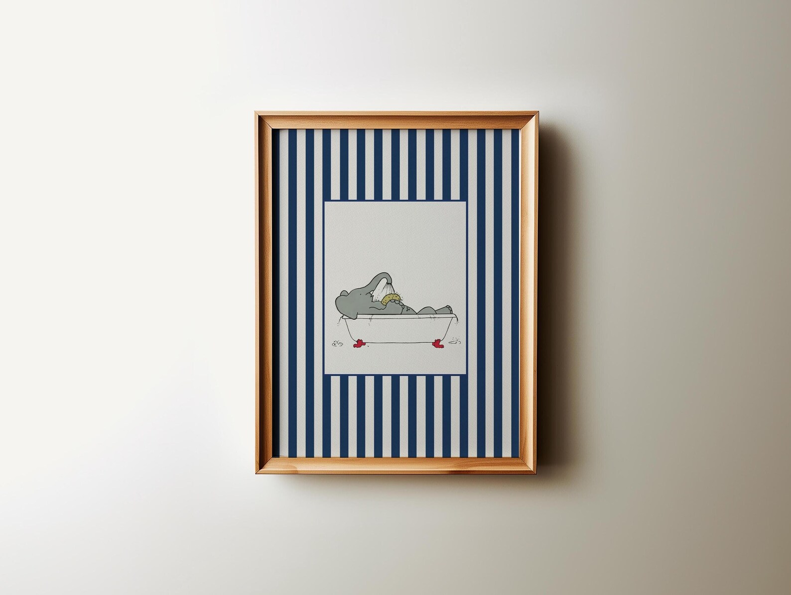 Babar Bath Print DIGITAL DOWNLOADS Poster, Vintage Blue Boy Nursery Art ...