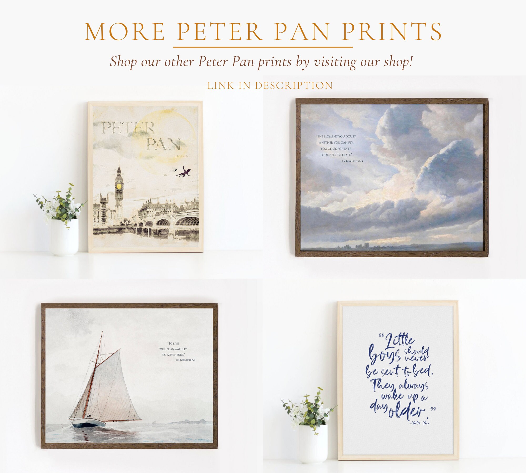 Peter Pan Nursery Art First Page of Peter Pan Quote Vintage - Etsy