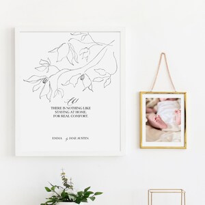 Jane Austen Print Literature Poster, Literary Gifts Printable Wall Art ...