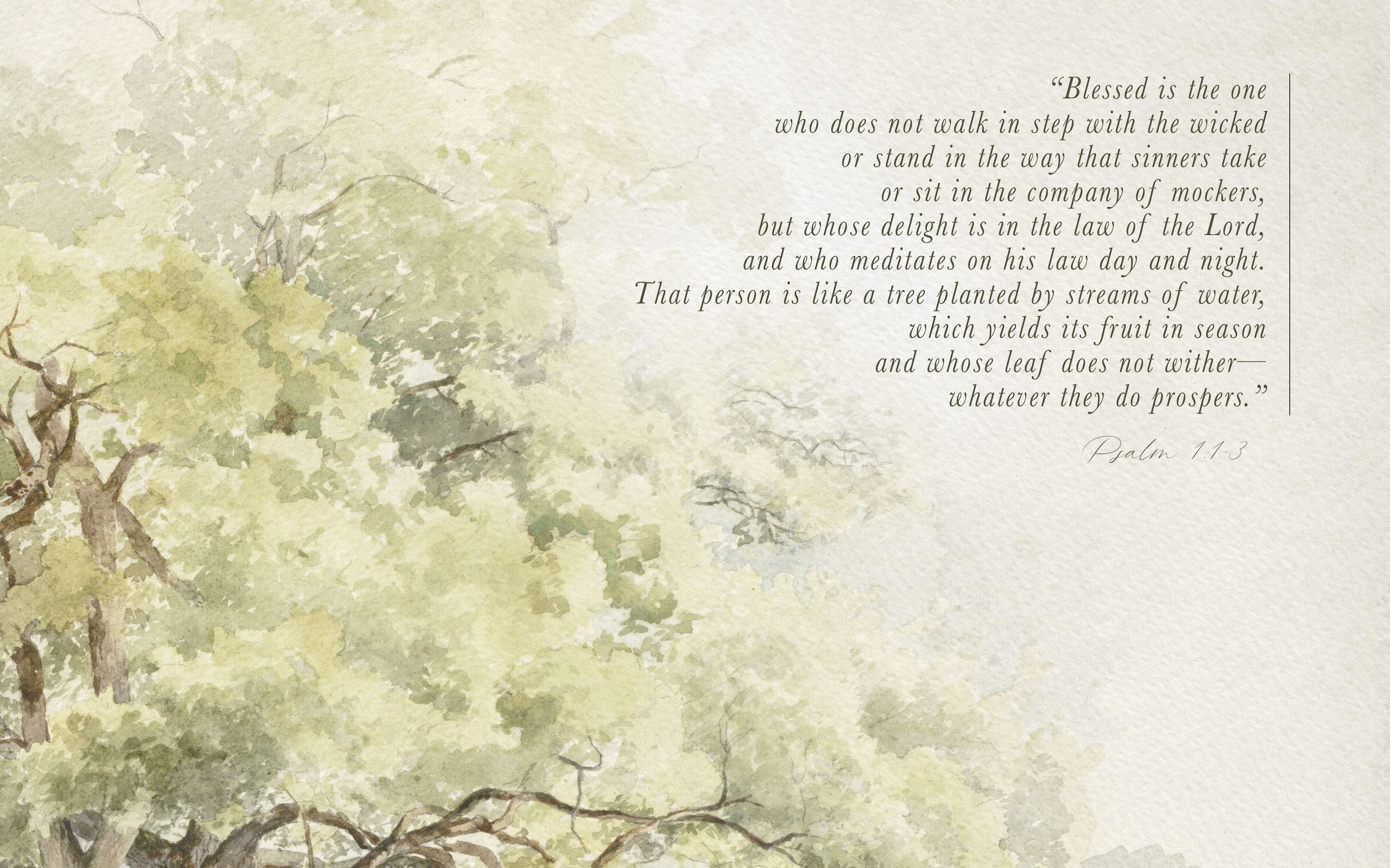 Psalm 1 Tree Print: Vintage Christian Scripture Wall Art (digital ...