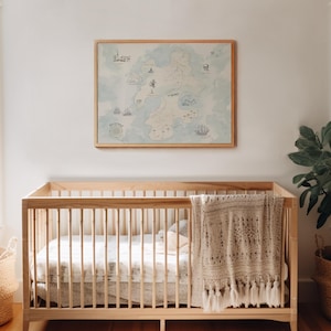 Peter Pan Neverland Map, PRINTABLE Landscape Nursery Art, Literary ...