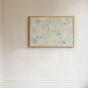 Peter Pan Neverland Map, PRINTABLE Landscape Nursery Art, Literary ...