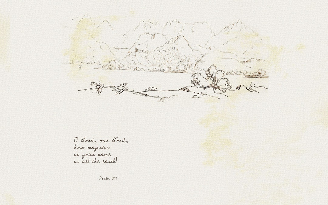 Psalm 8 Christian Wall Art, O Lord How Majestic is Your Name Bible ...