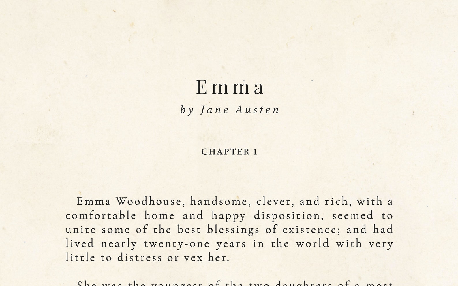 Jane Austen Emma Poster First Page Chapter 1 Wall Art - Etsy