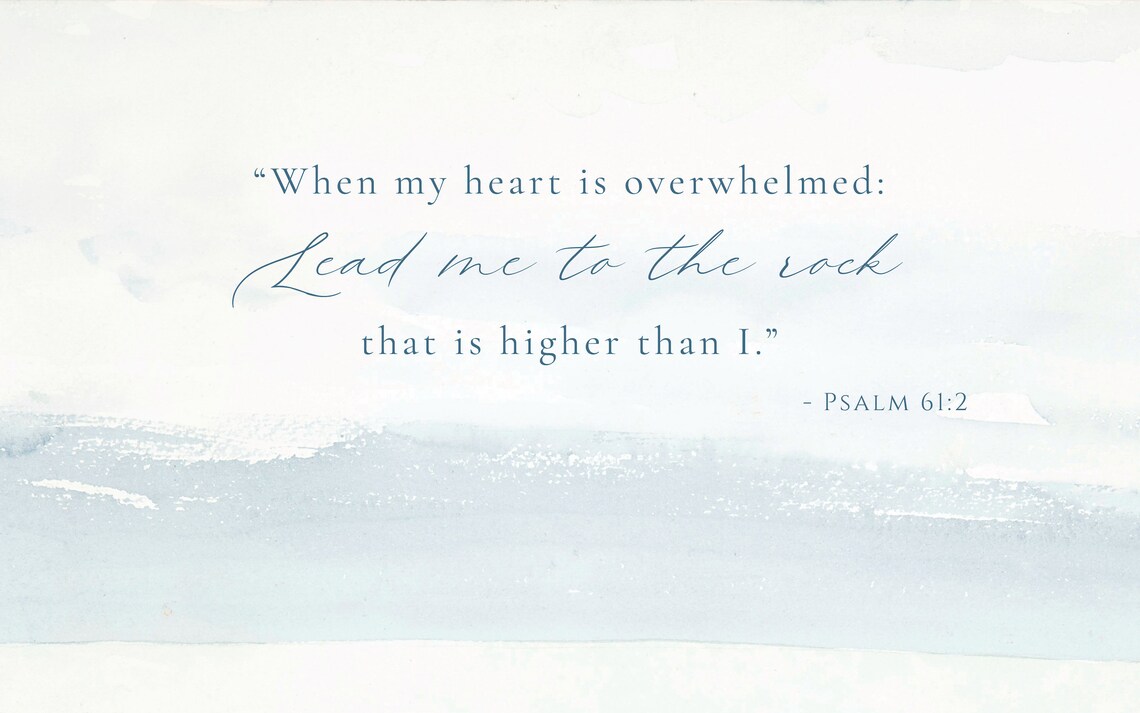 Psalm 61:2 Bible Verse Printable, Christian Farmhouse Decor (digital ...
