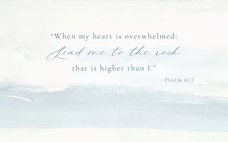 Psalm 61:2 Bible Verse Printable, Christian Farmhouse Decor (digital ...