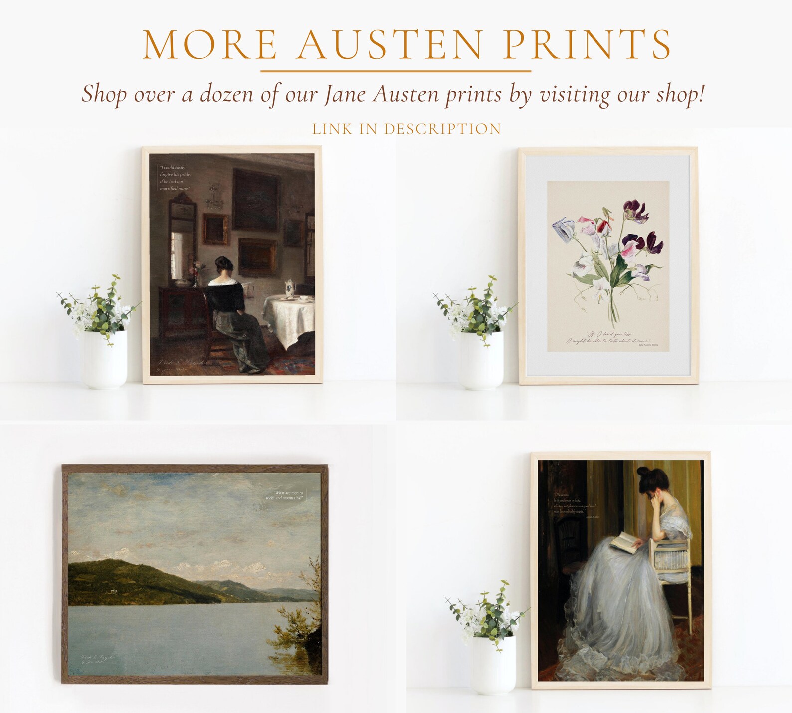 Jane Austen Print Literature Poster Literary Gifts Printable - Etsy