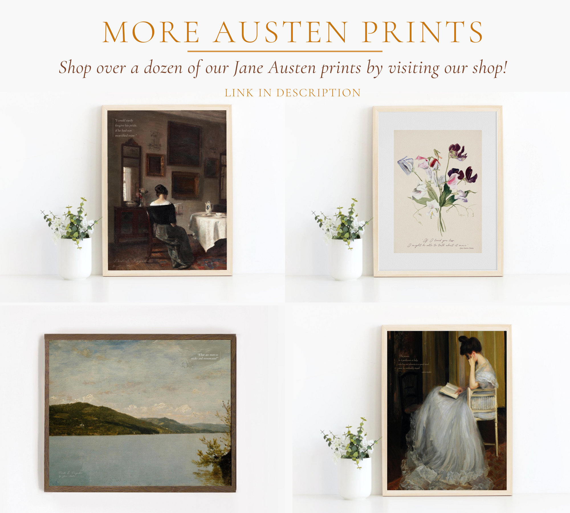 Jane Austen Print Literature Poster Literary Gifts Printable - Etsy