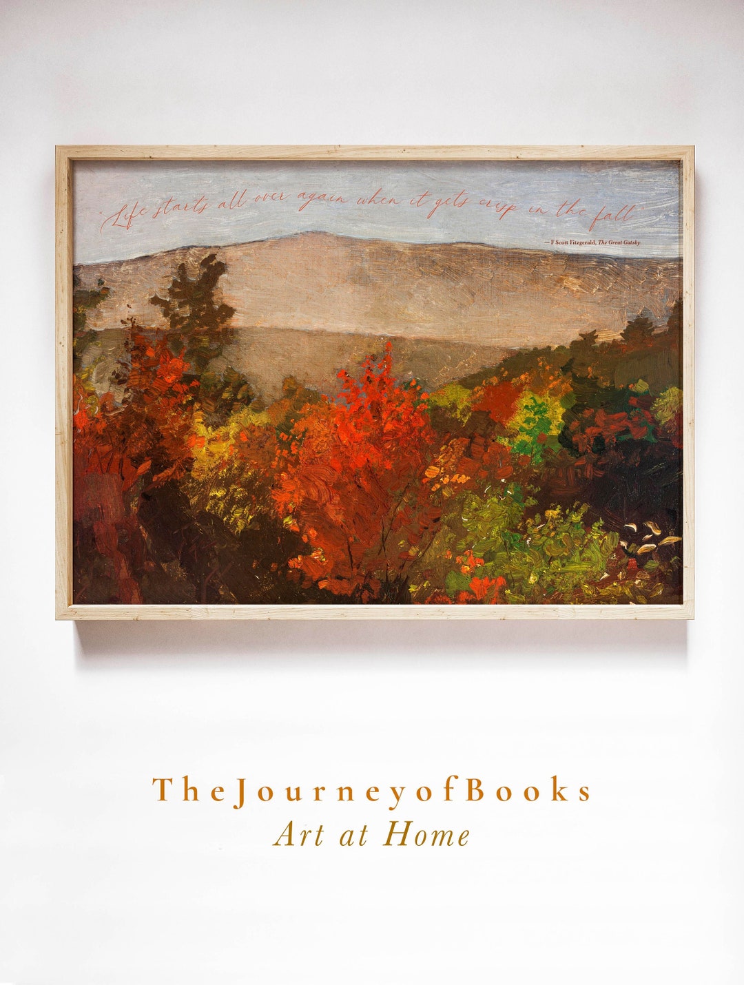 Autumn Landscape Painting: F Scott Fitzgerald Quote (digital Download ...