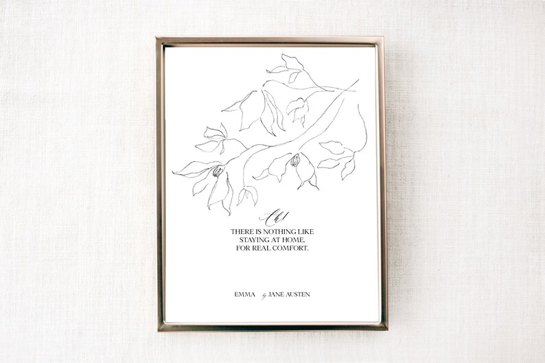 Jane Austen Print Literature Poster Literary Gifts Printable - Etsy