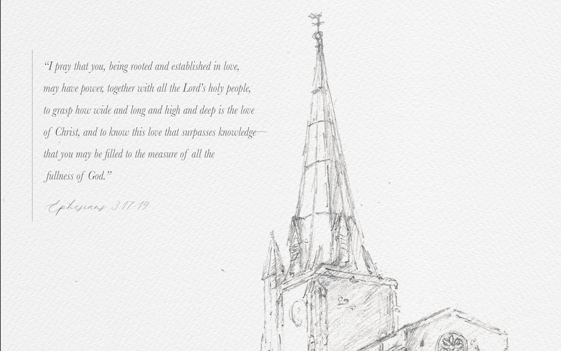 Christian Bible Verse Art Vintage Sketch Drawing of a Church - Etsy