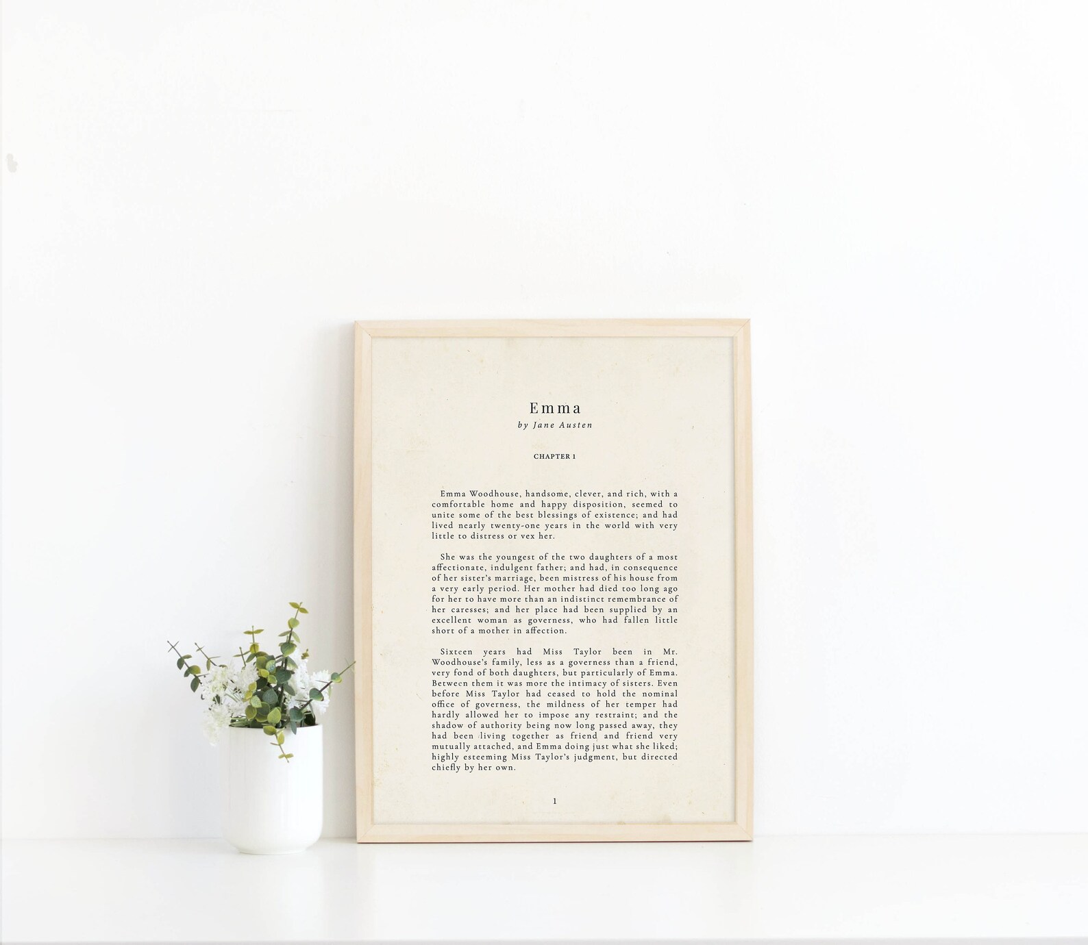 Jane Austen Emma Poster First Page Chapter 1 Wall Art - Etsy