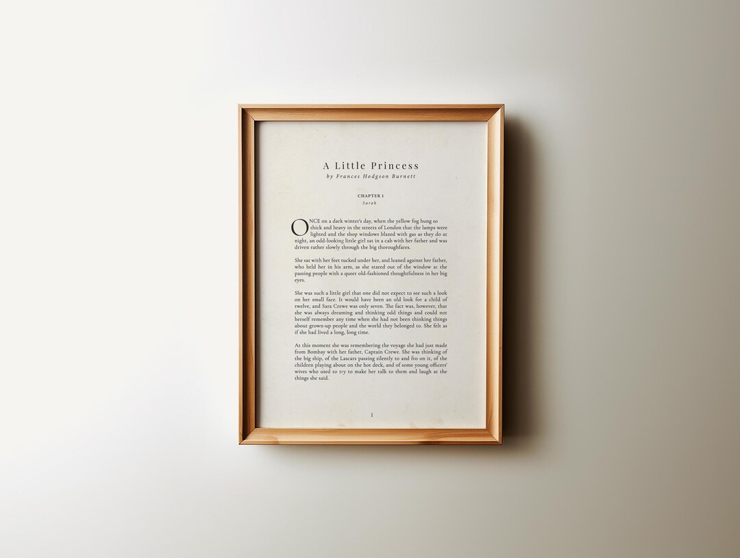 A Little Princess Nursery Art, First Page of A Little Princess Quote ...