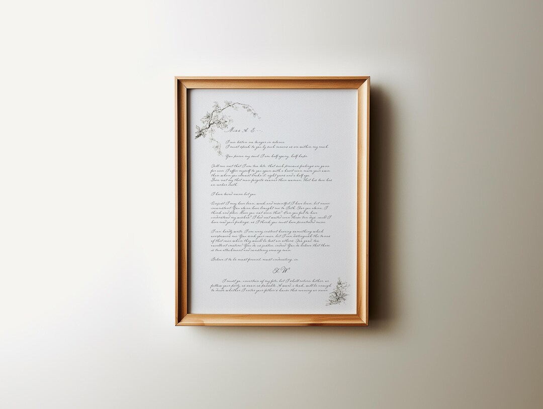 Captain Wentworth's Letter, Jane Austen Persuasion Art, Classic Book ...