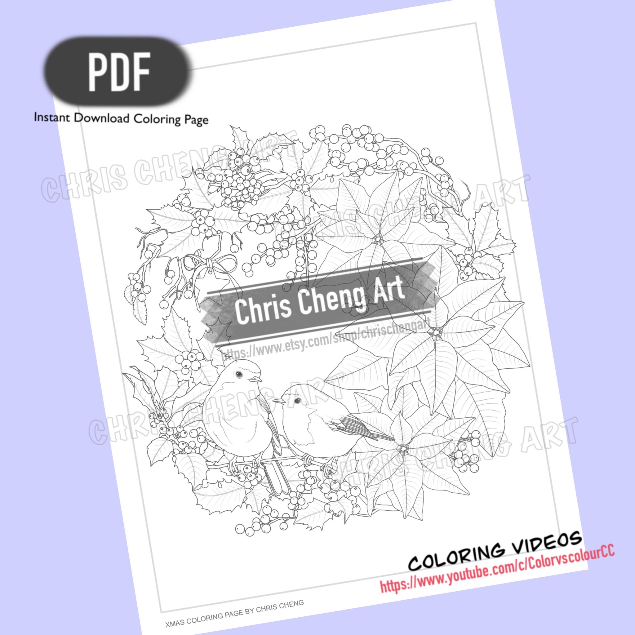 Coloring Page "xmas" | Instant Download Printable File (PDF) - Etsy