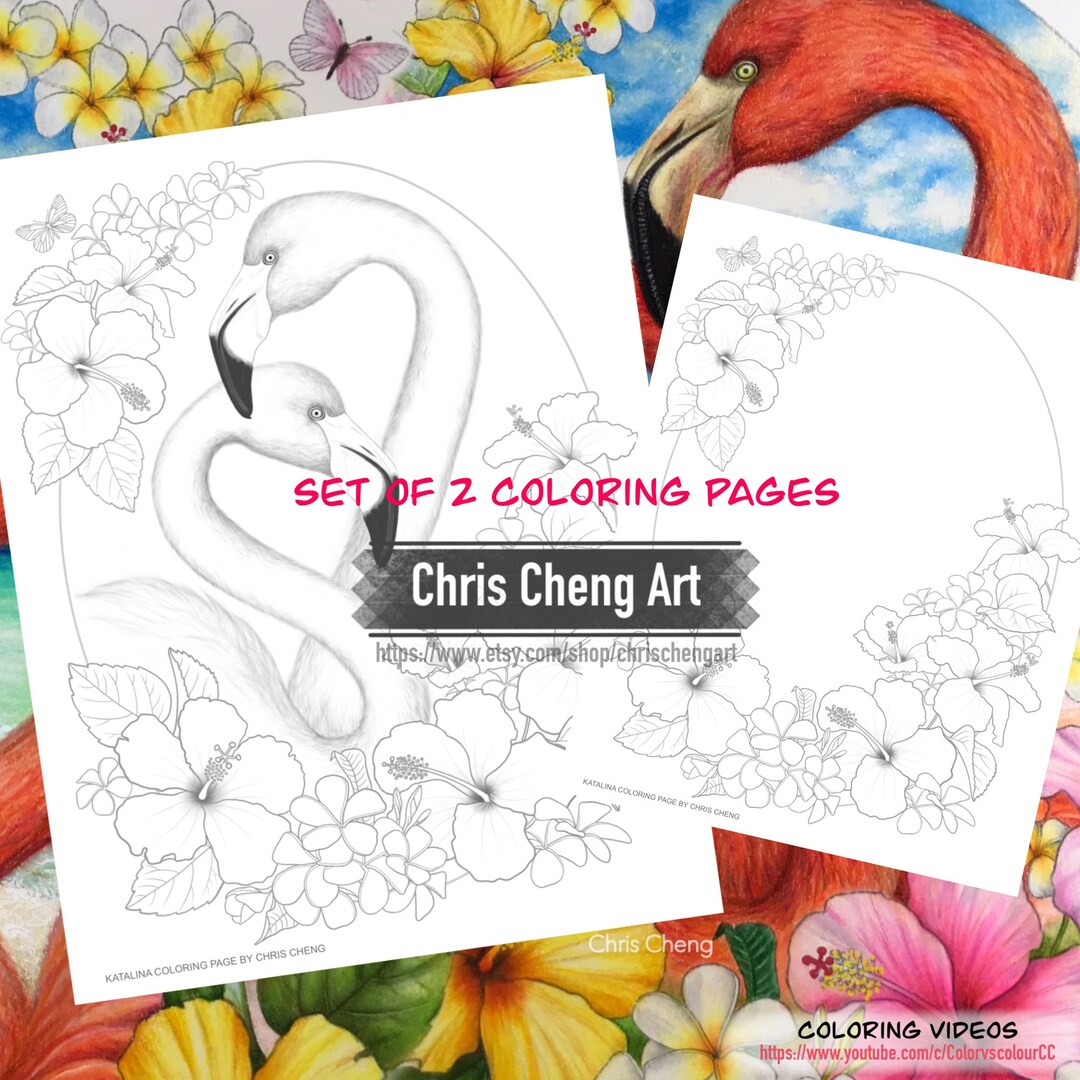 Set of 2 Coloring Pages "katalina" | Instant Download Printable Files ...