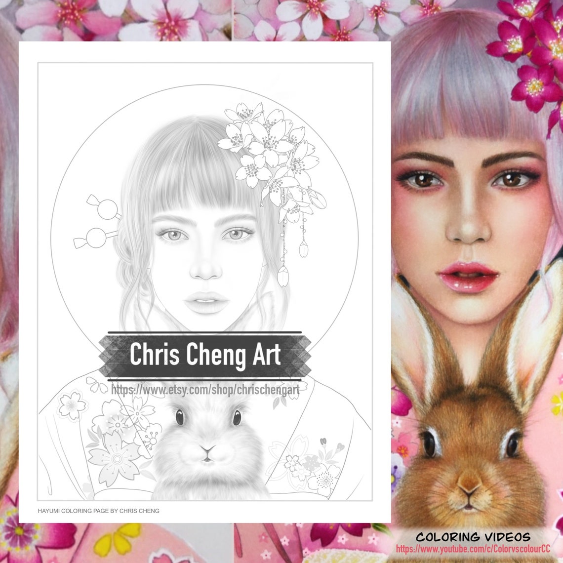 Coloring Page hayumi Instant Download Printable - Etsy