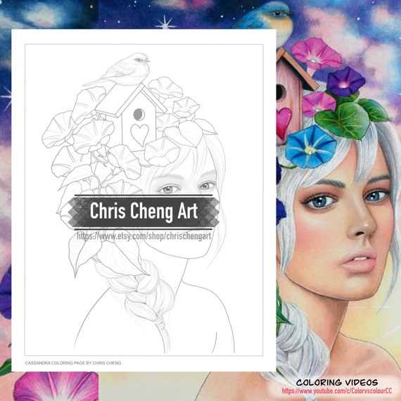 Coloring Page CASSANDRA Instant Download | Etsy