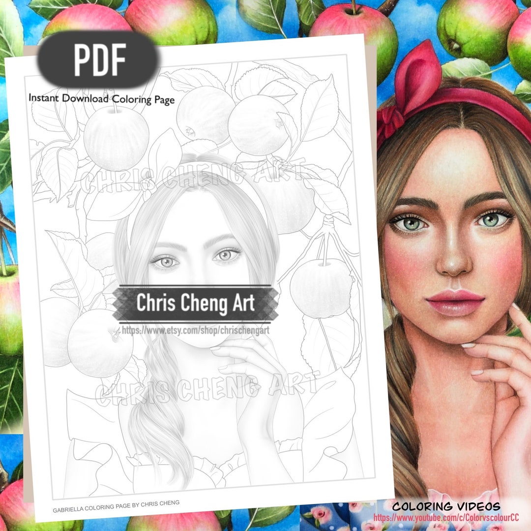 Coloring Page "gabriella" | Instant Download Printable File (PDF) - Etsy