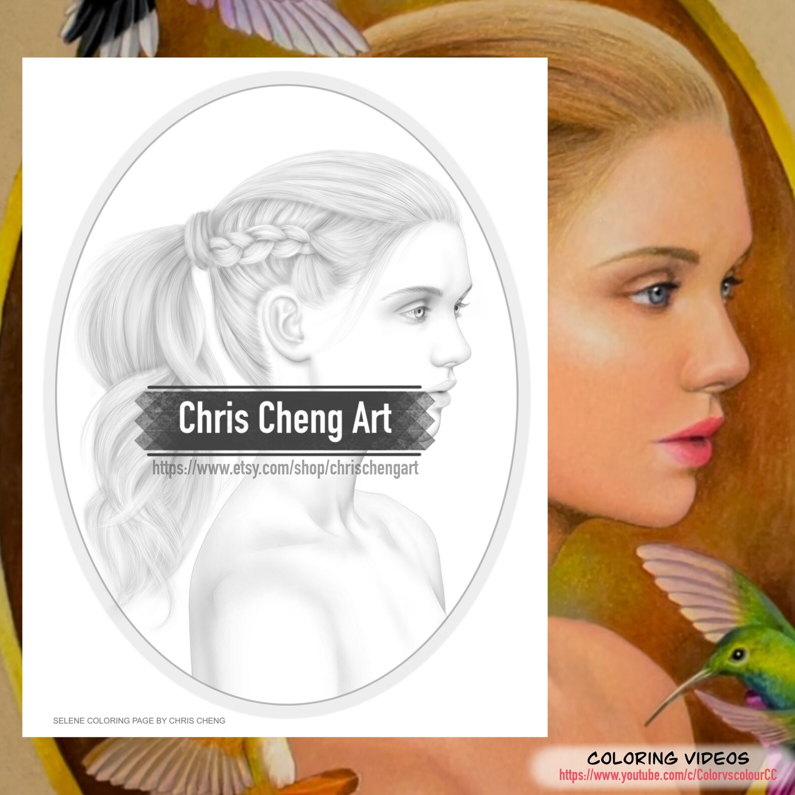 Coloring Page selene Instant Download Printable - Etsy