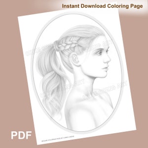 Coloring Page SELENE Instant Download Printable | Etsy