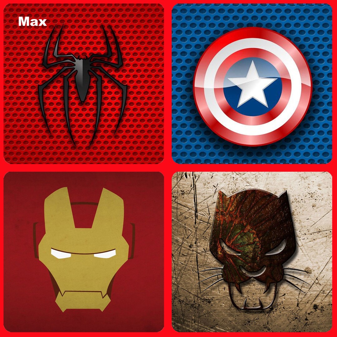 MARVEL CHARACTER LOGO Personalised Wooden Coaster Customised - Etsy