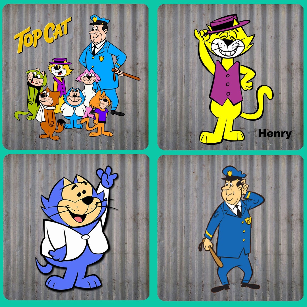 TOP CAT and FRIENDS Character Personalised Wooden Coaster, Customised ...