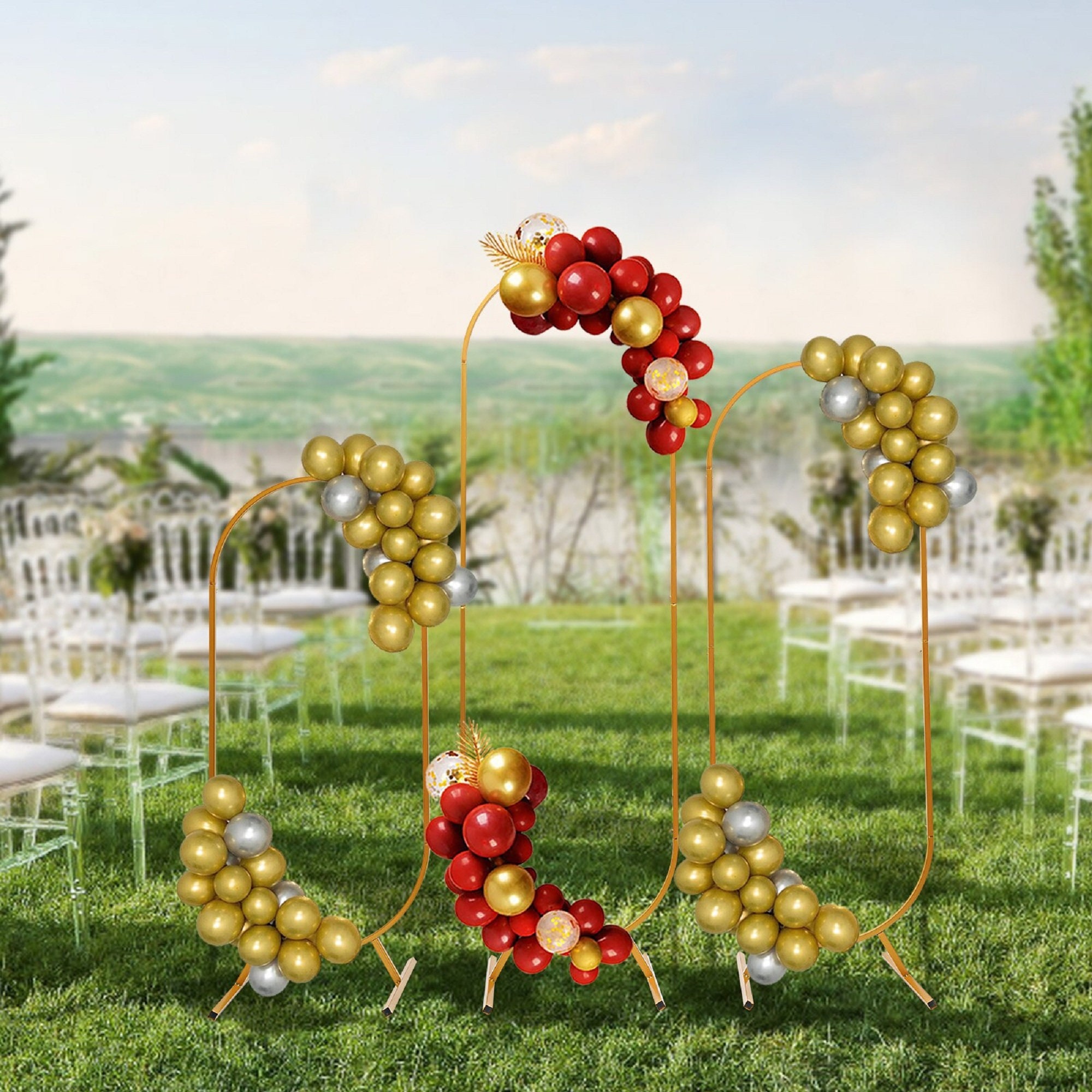 3PCS Steel Arch Backdrop Stands Wedding Arch Balloon Arched - Etsy