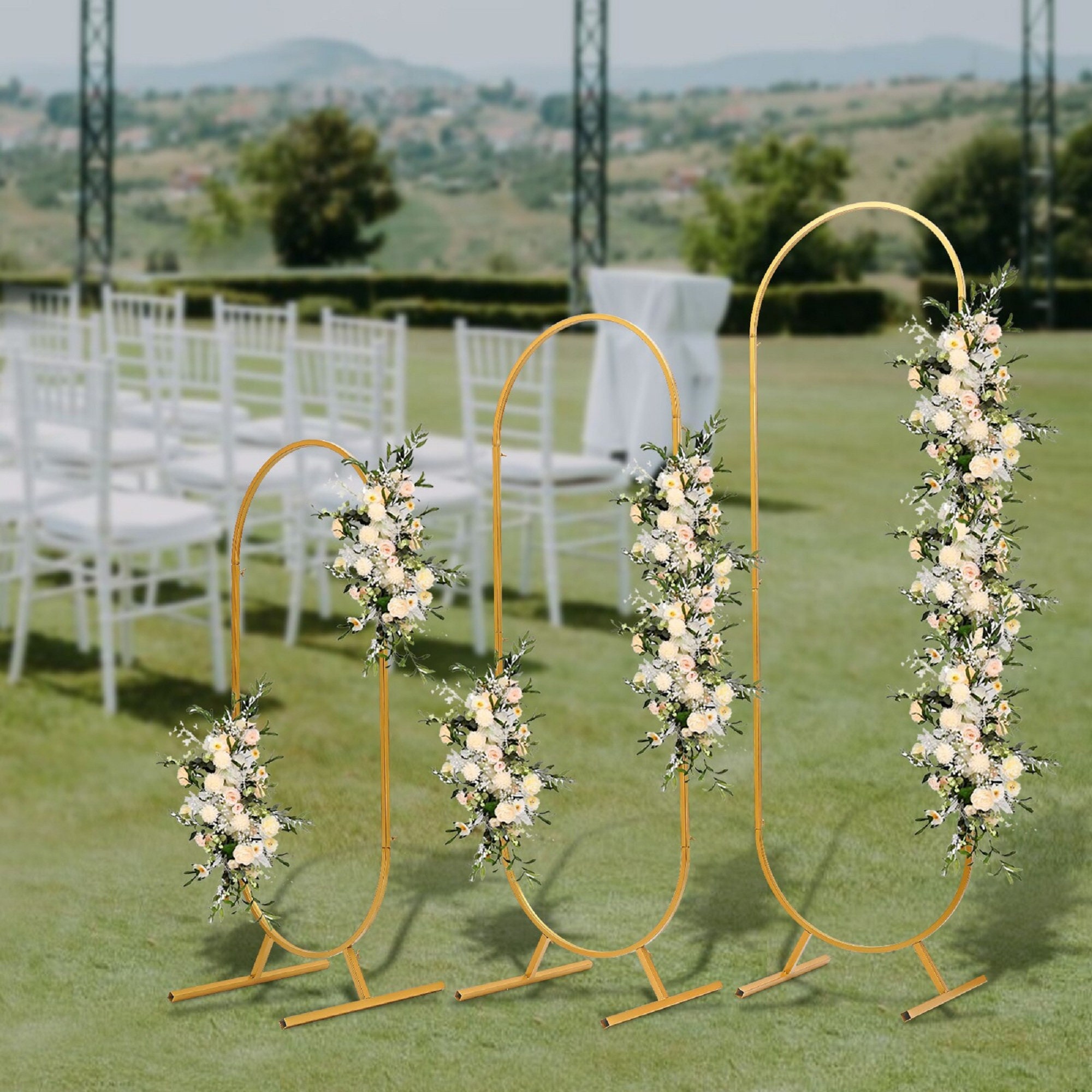 3PCS Steel Arch Backdrop Stands Wedding Arch Balloon Arched - Etsy