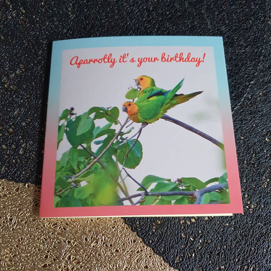 Birthday Card Parrots - Etsy