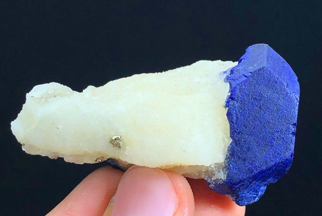 Natural Blue Color Lazurite With Pyrite Crytals on Matrix, Blue ...