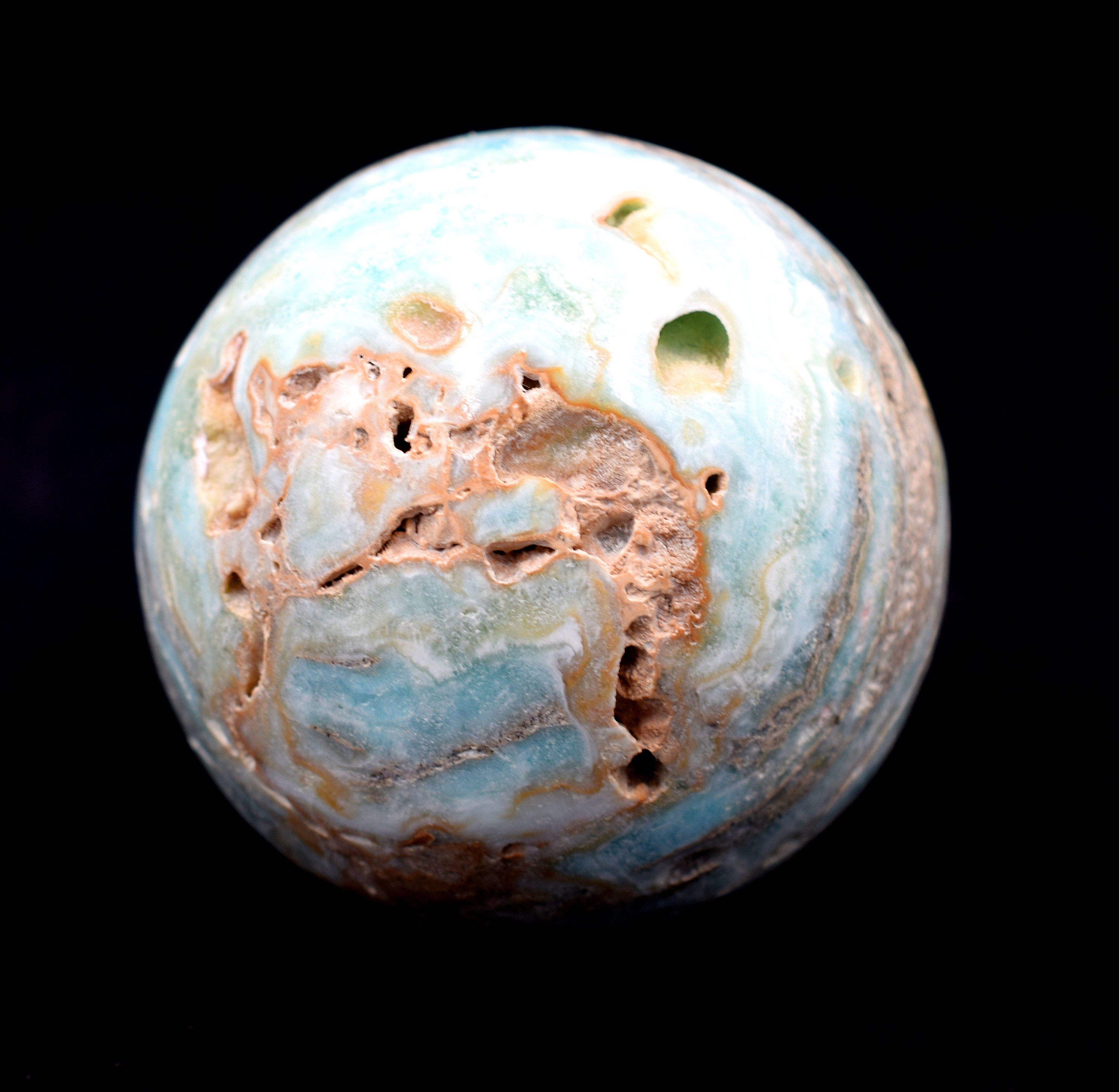 Carribean Calcite Sphere Ball , Blue Calcite Gemstone Crystal Stone ...