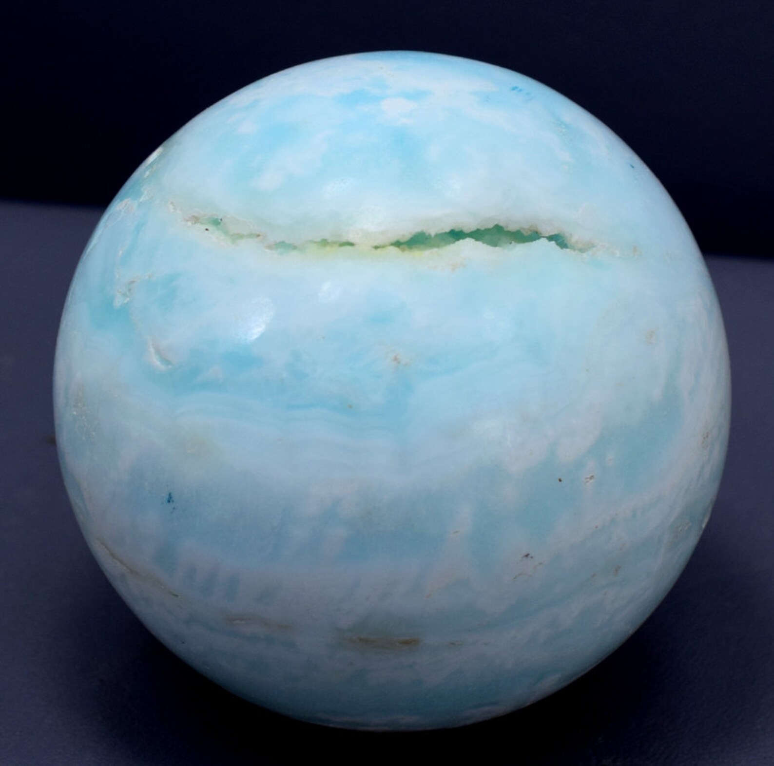 Carribean Calcite Sphere Ball , Blue Calcite Gemstone Crystal Stone 569 ...