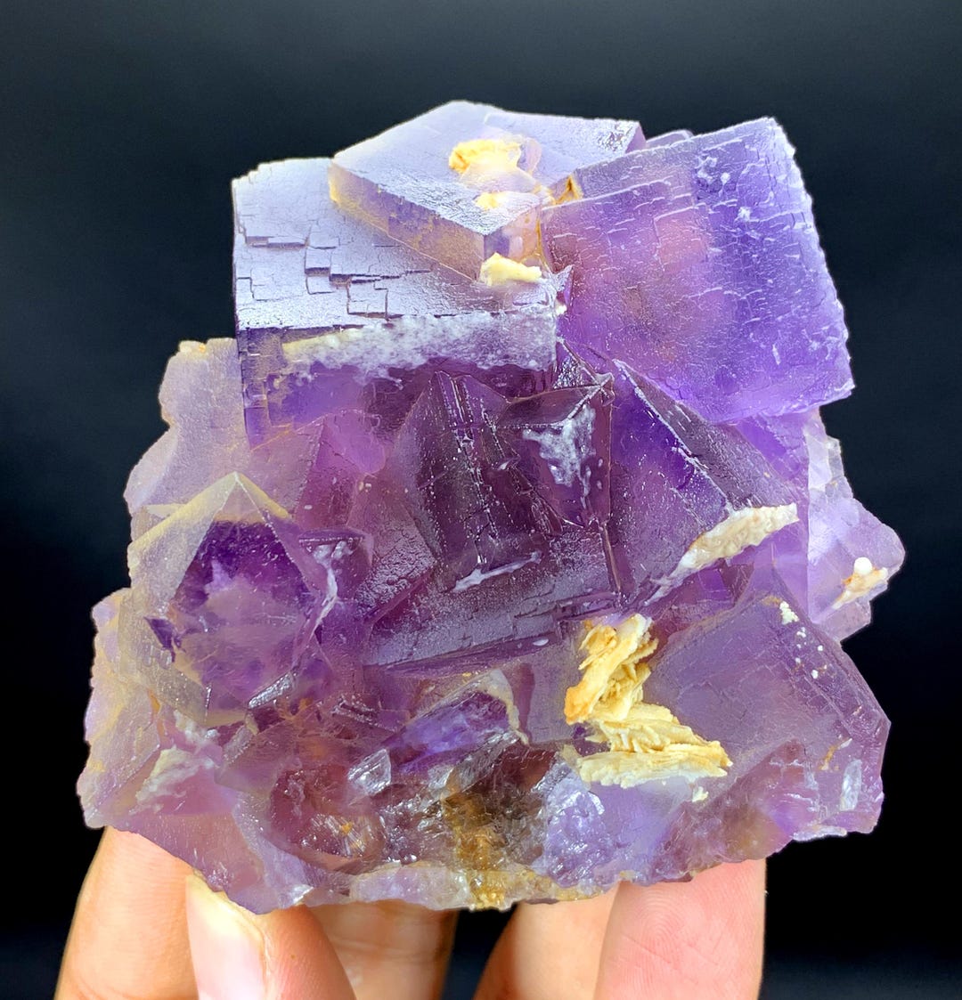 Purple Blue Color Phantom Fluorite Specimen, Fluorite Crystal, Raw ...