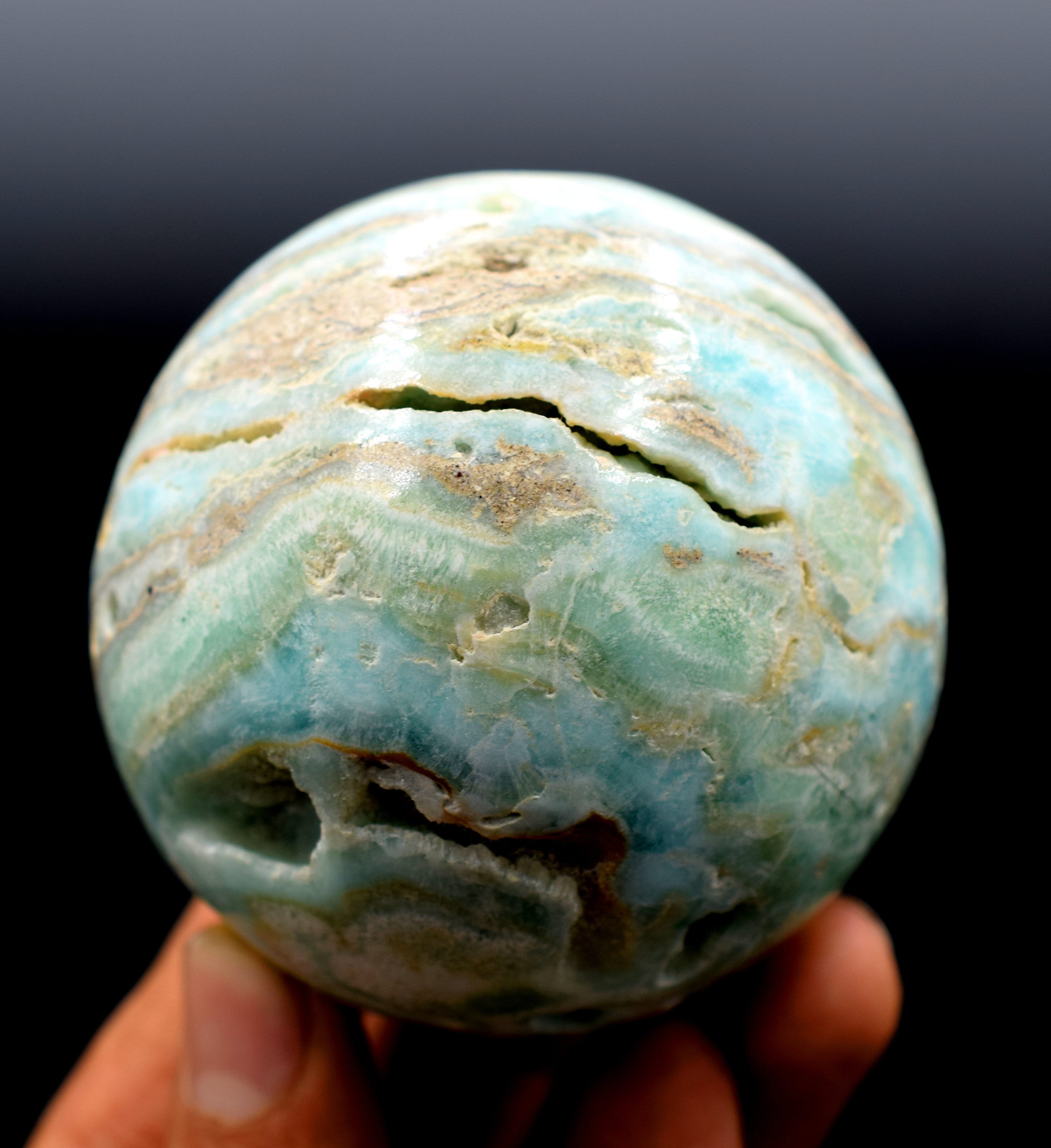 Carribean Calcite Sphere Ball , Blue Calcite Gemstone Crystal Stone ...