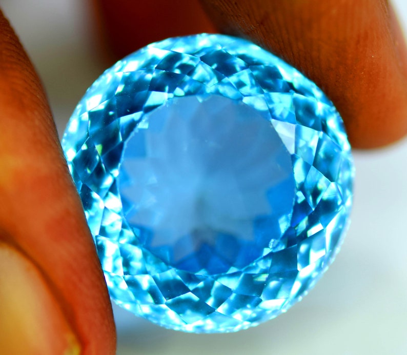 Topacio azul piedra preciosa de topacio eléctrico-29.95 cts- 17 * 17 ... Topacio azul piedra preciosa de topacio eléctrico-29.95 cts- 17 * 17 ...