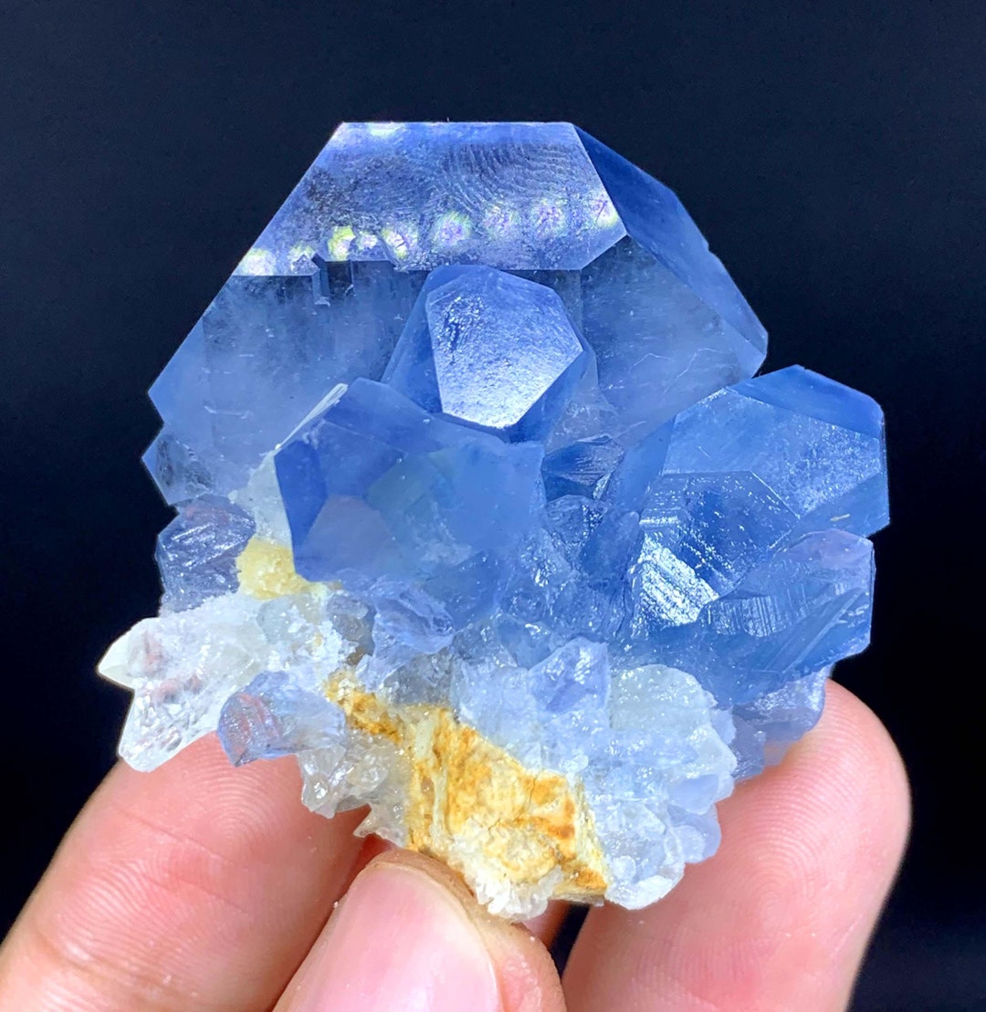 Natural Blue Color Celestine Crystals, Celestine Cluster, Fine Mineral ...