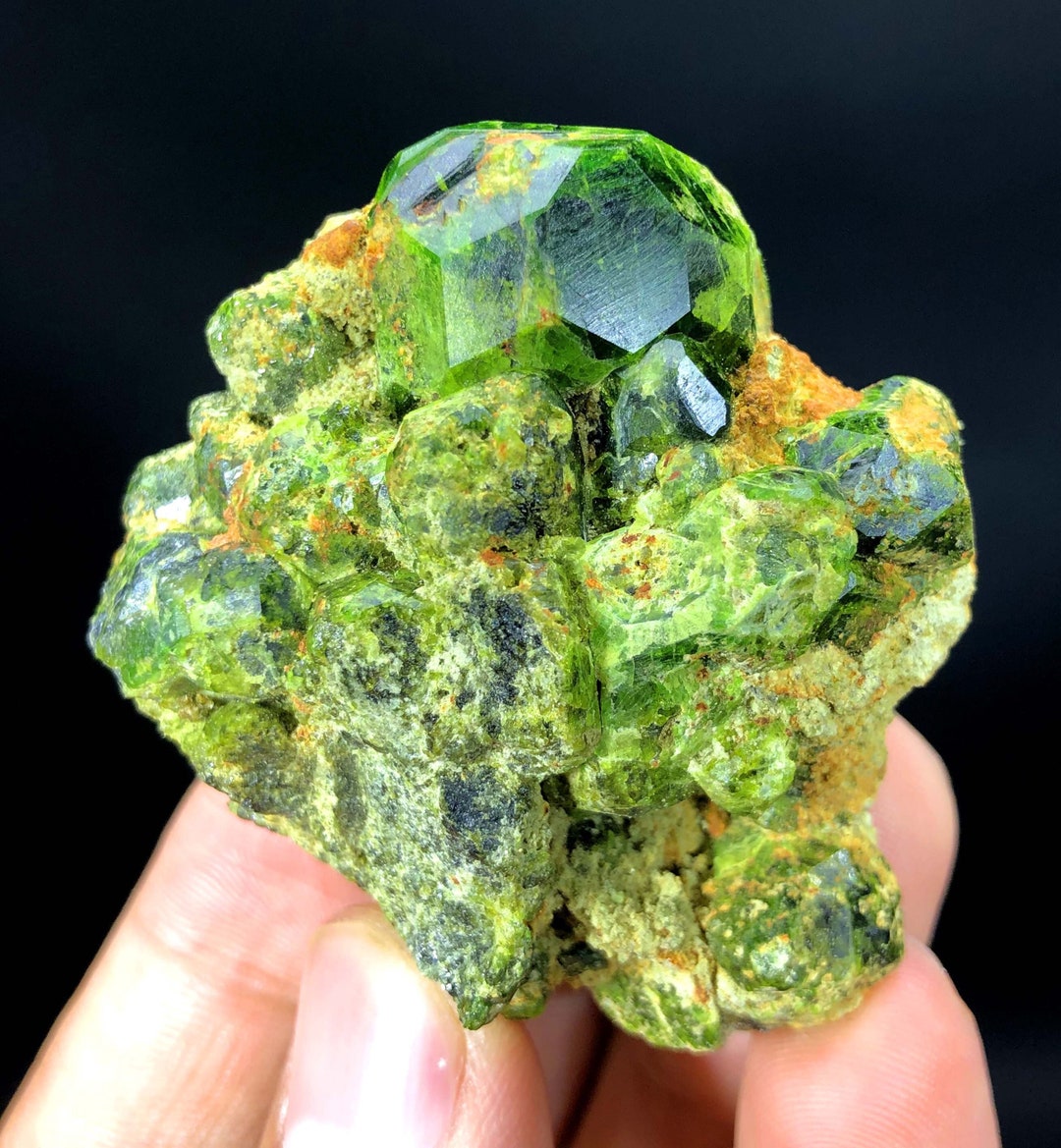 Lush Green Demantoid Garnet on Matrix, Green Garnet, Garnet Crystals ...