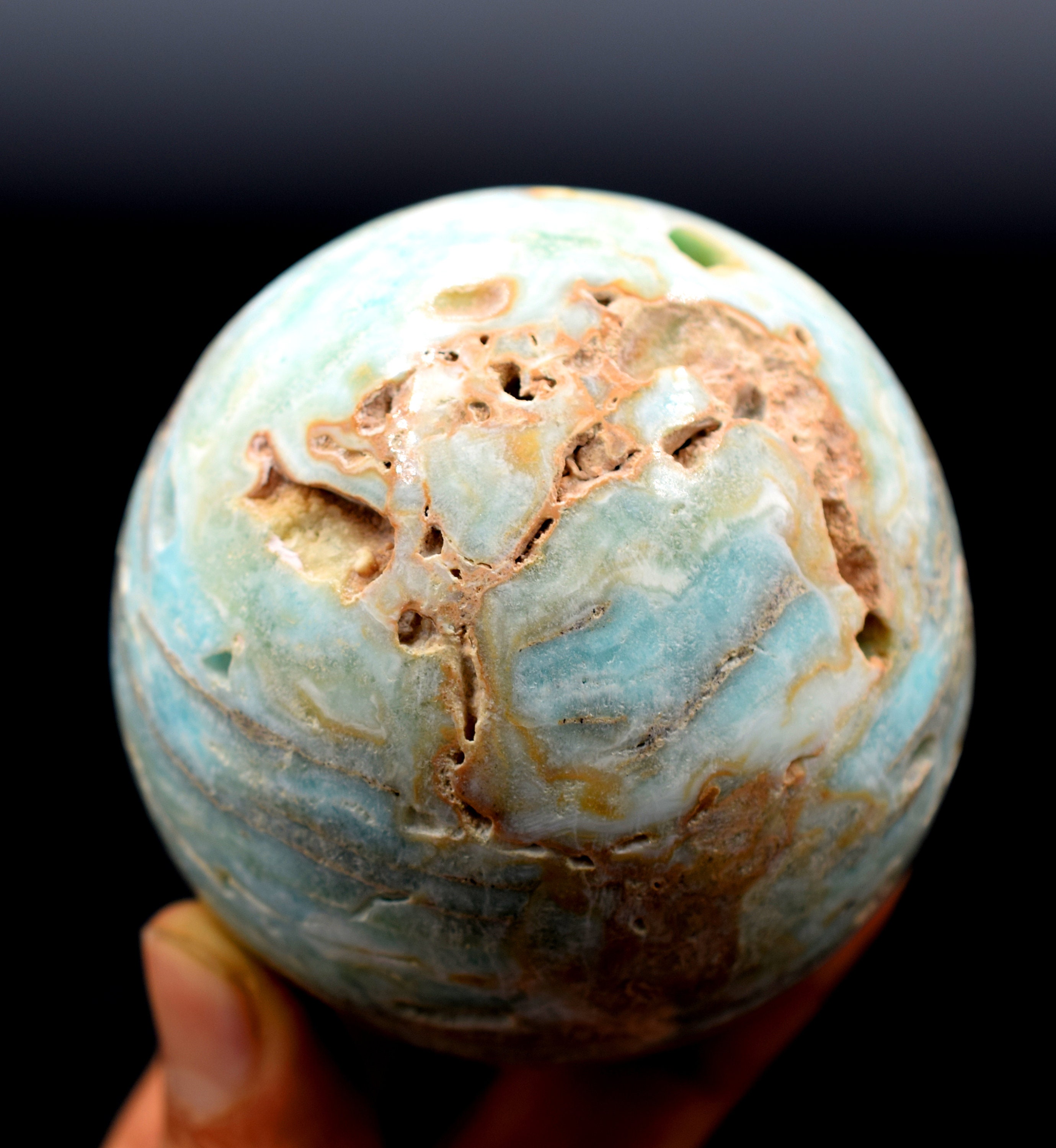 Carribean Calcite Sphere Ball Blue Calcite Gemstone Crystal | Etsy