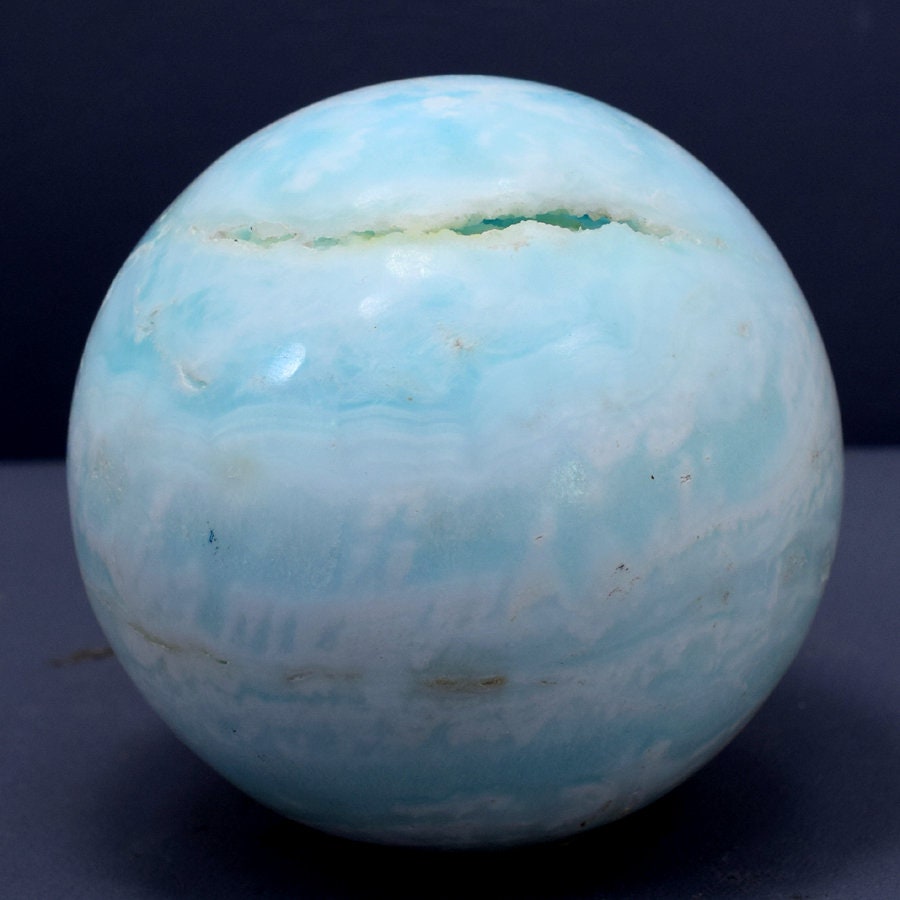 Carribean Calcite Sphere Ball , Blue Calcite Gemstone Crystal Stone 569 ...