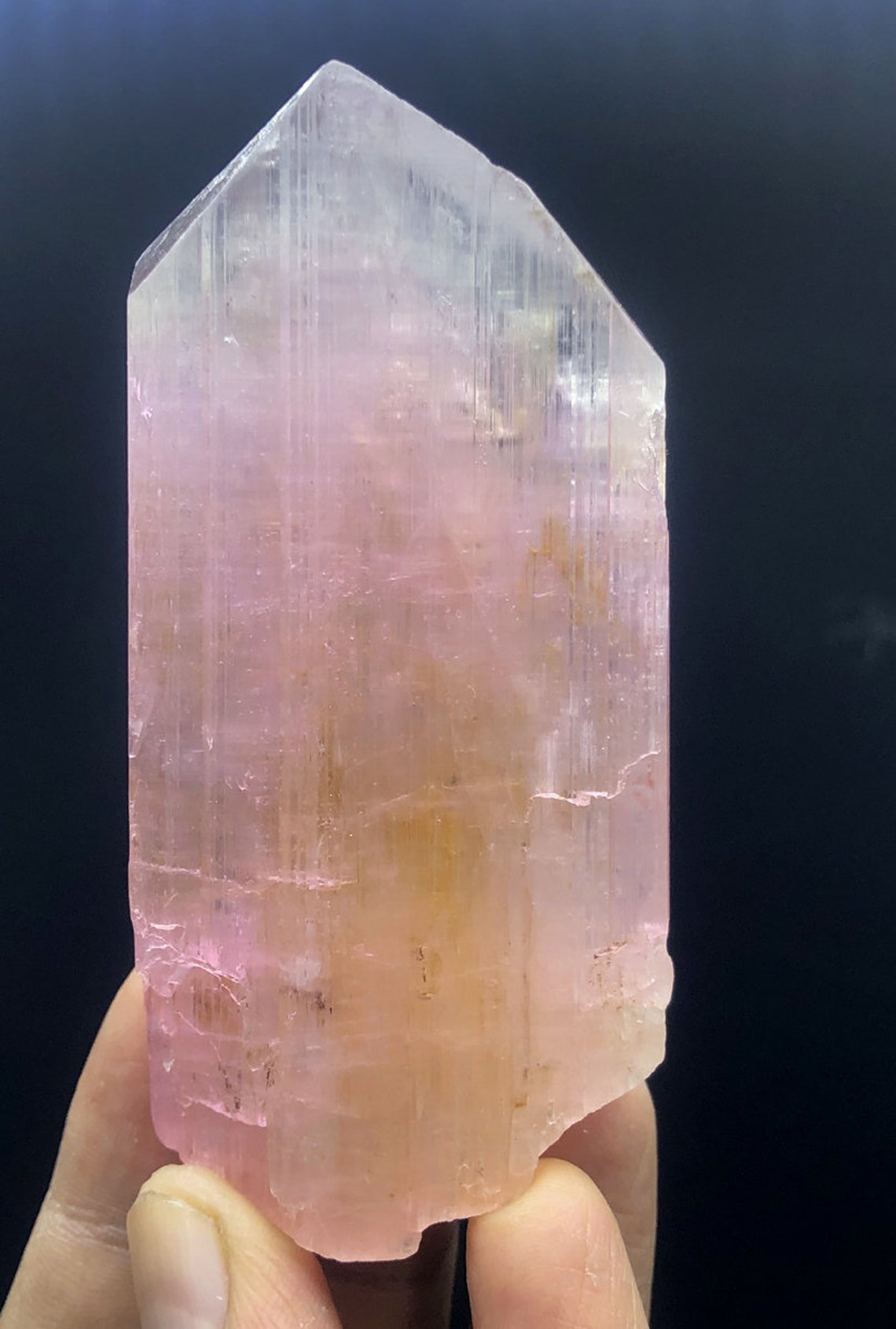 Natural V Shape Terminated Pink Kunzite Crystal, Kunzite Stone, Kunzite ...