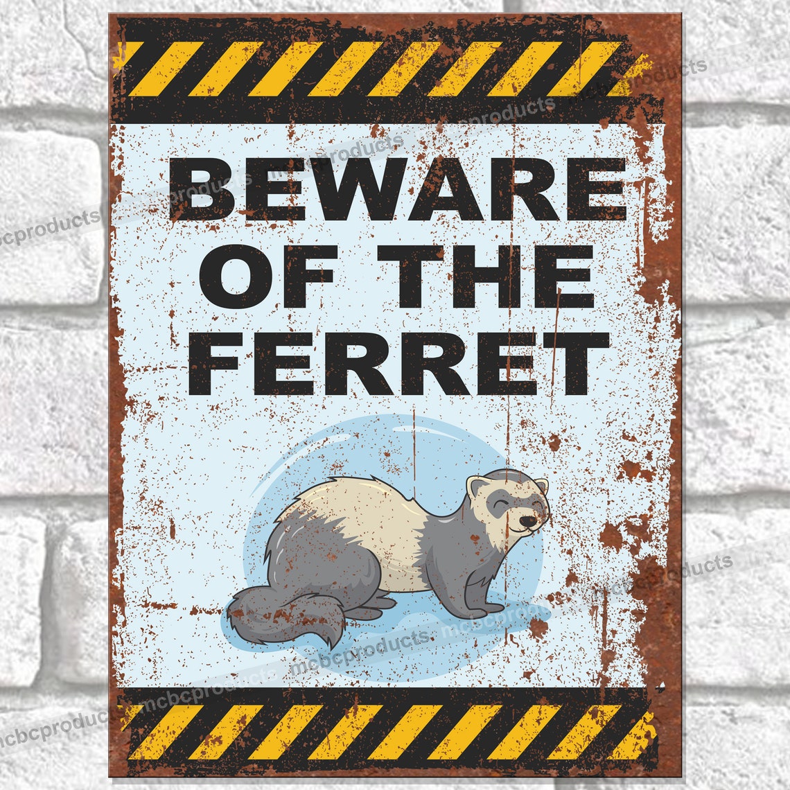 Beware Of The Ferret Metal Signs Retro Funny Wall Plaque | Etsy