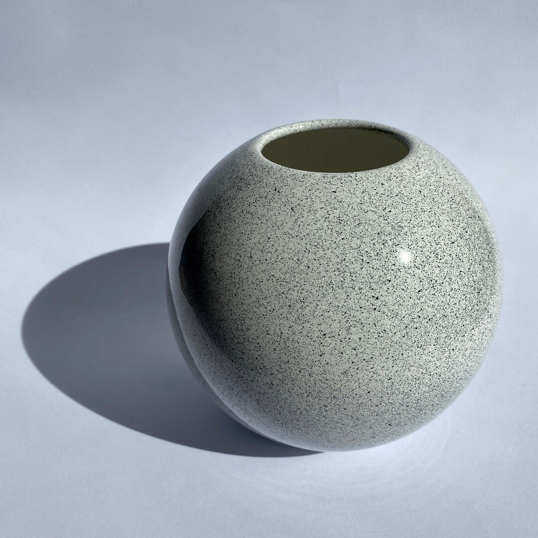 Vintage Ceramic Round Dotted Vase - Etsy