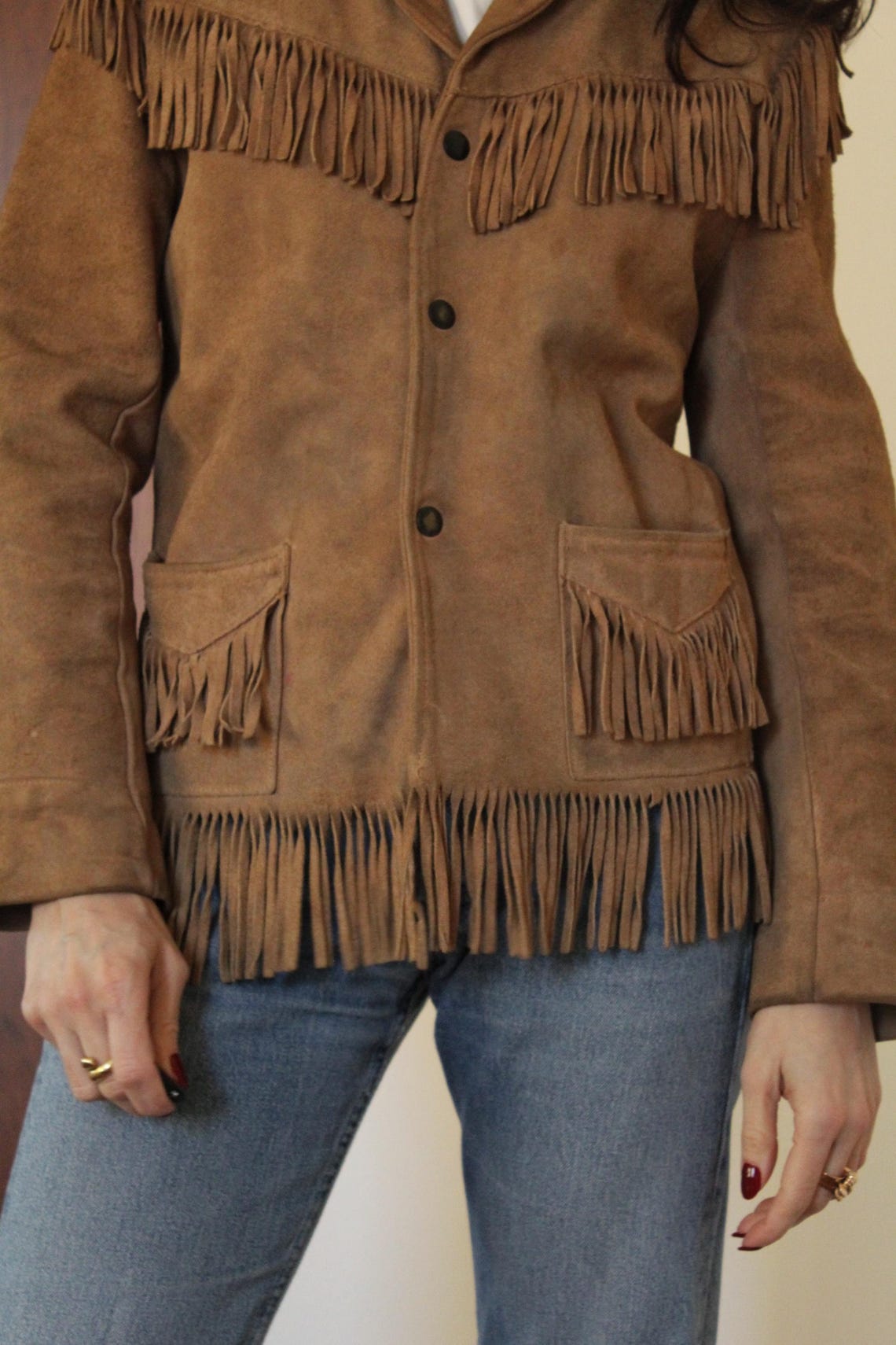 Vintage 60s Suede Fringed Jacket - Etsy