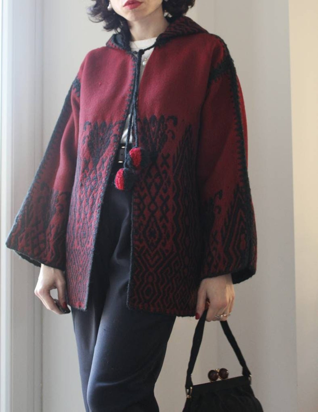 Vintage 60s Greek Folk Wool Jacket - Etsy
