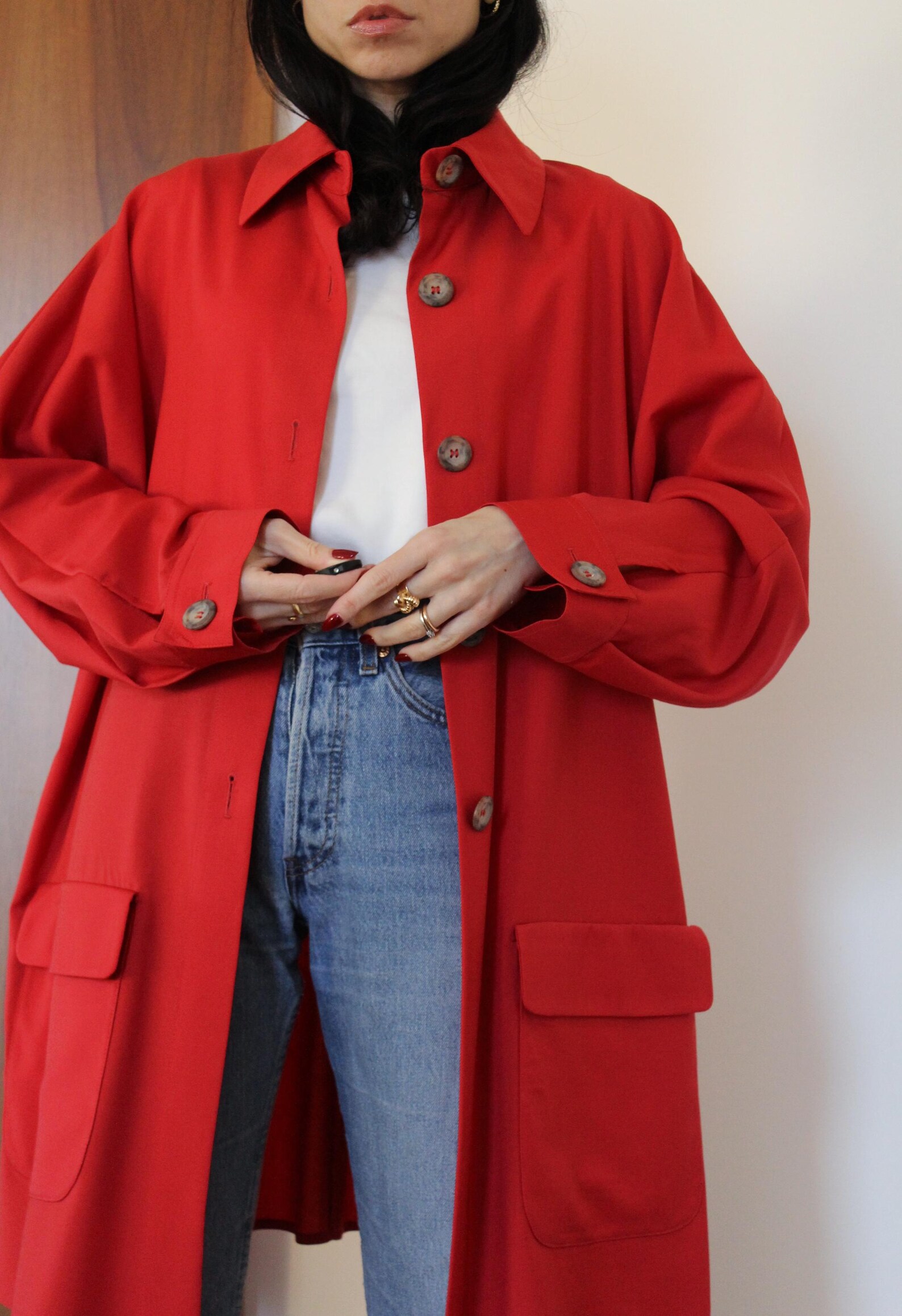 Vintage Marella Max Mara Oversize Red Wool Jacket Shirt - Etsy