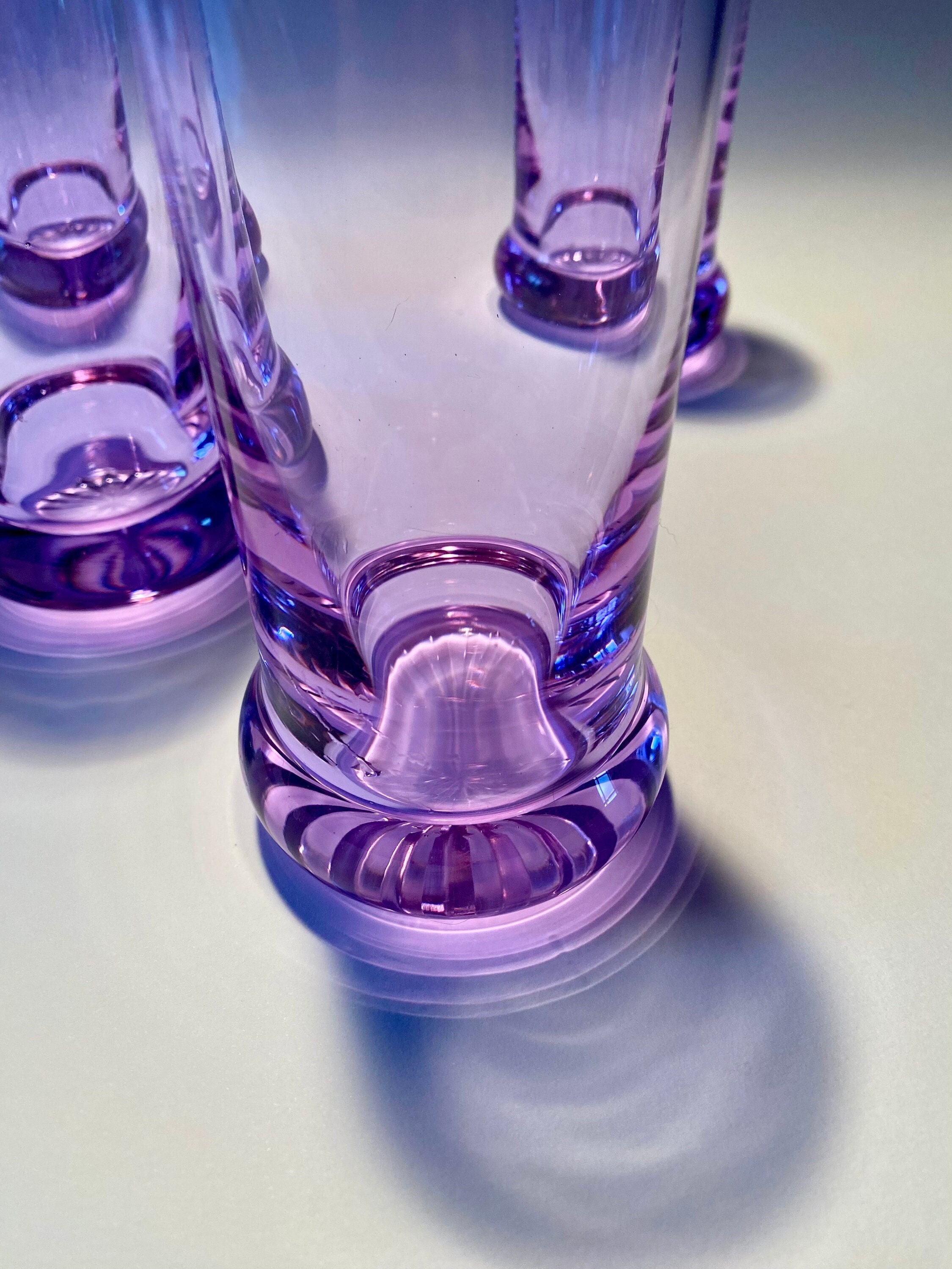 Vintage 70s Set of Six Lilac Glass Liqueur Glasses - Etsy