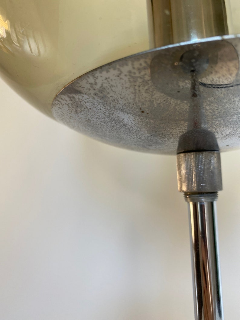 Vintage 50s Ball Glass and Steel Table Lamp - Etsy