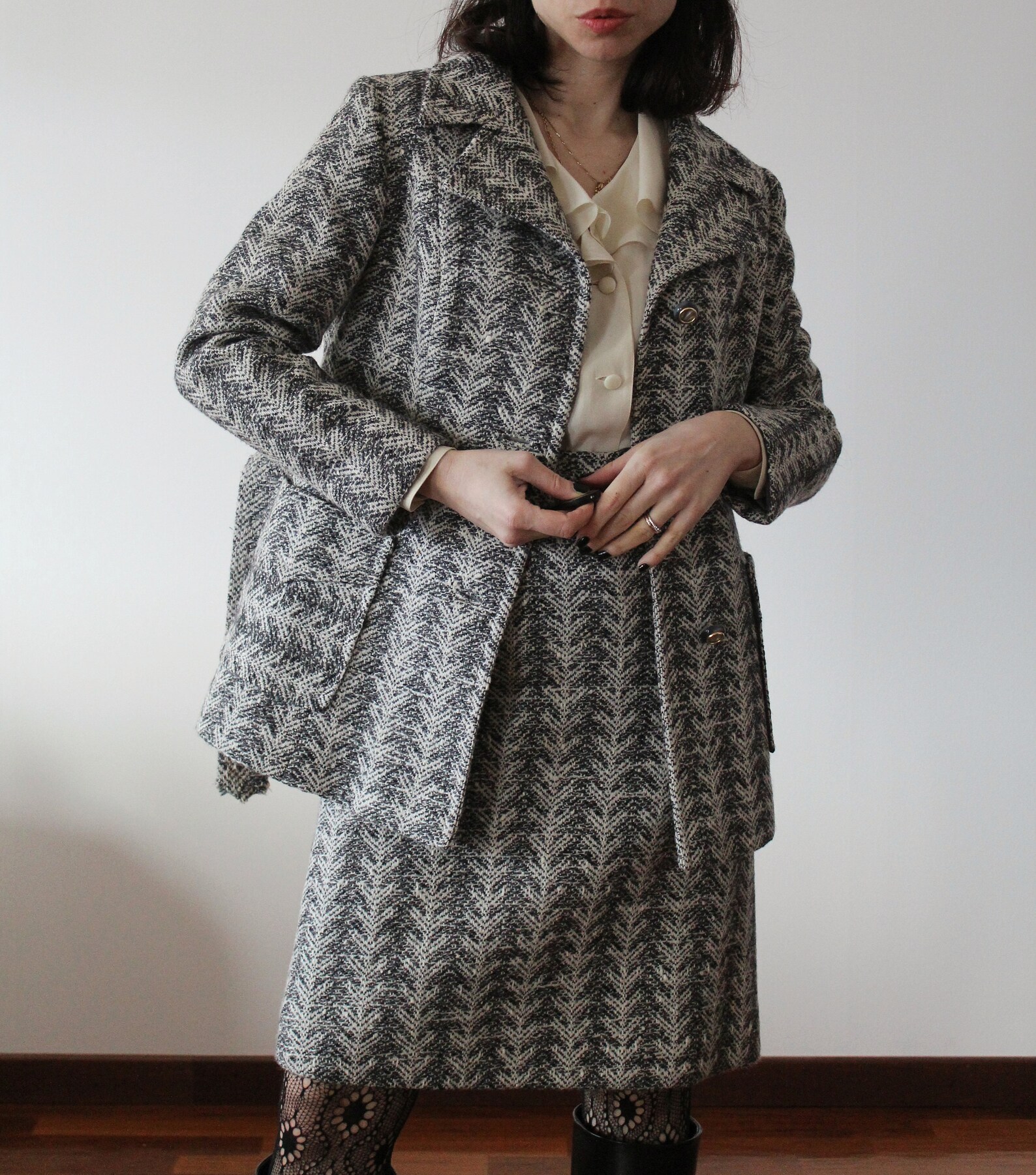 Vintage 70s Wool Tweed Skirt Suit - Etsy